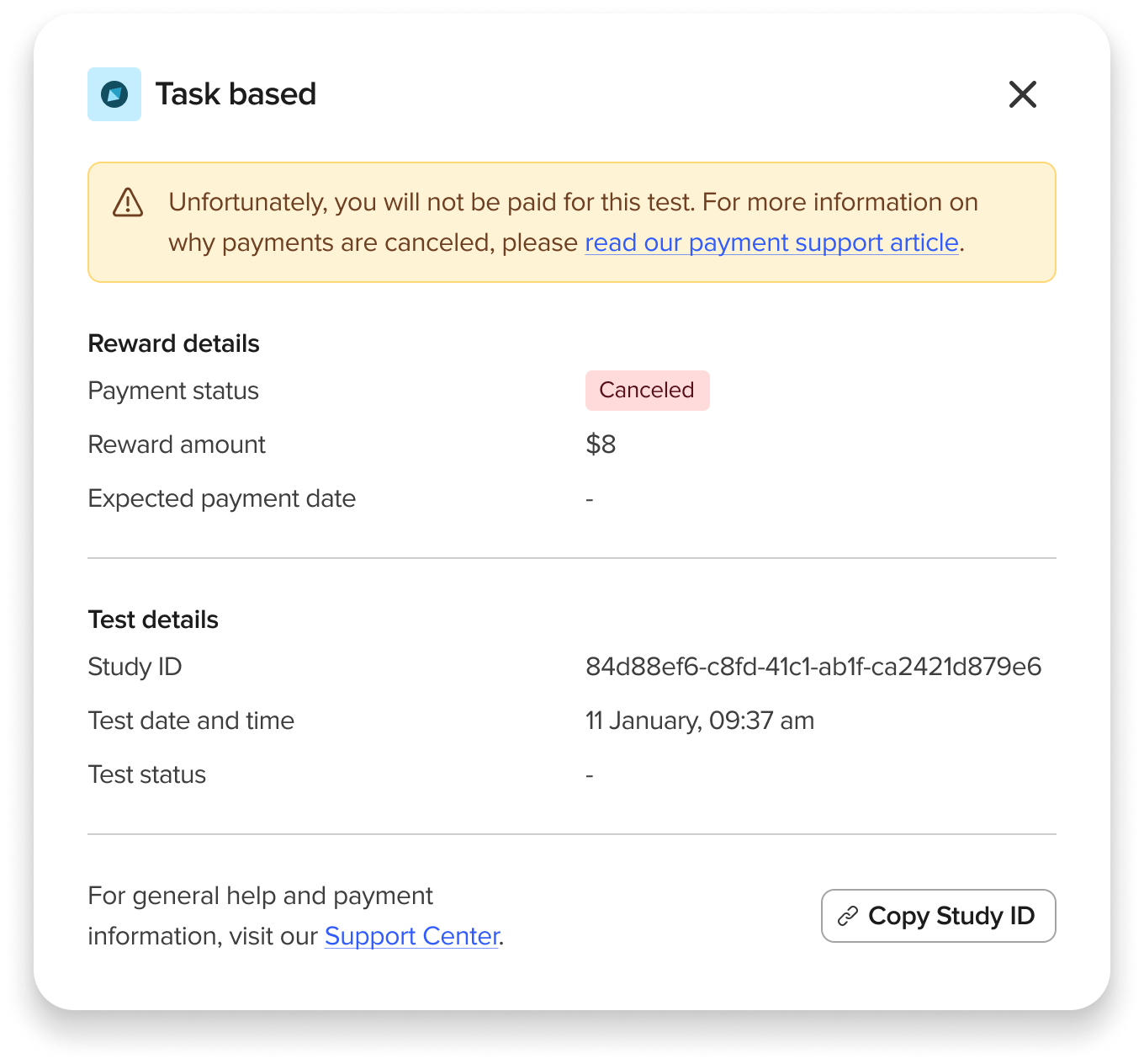 Why was my payment canceled? – Participant Support Center